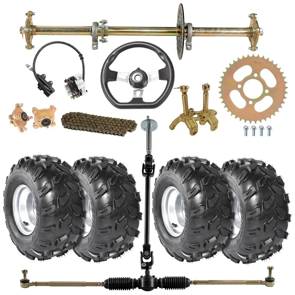 TDPRO-810mm-DIY-ATV-Quad-Buggy-Go-Kart-Rear-Axle-Kit-8-Wheels-Steering ...