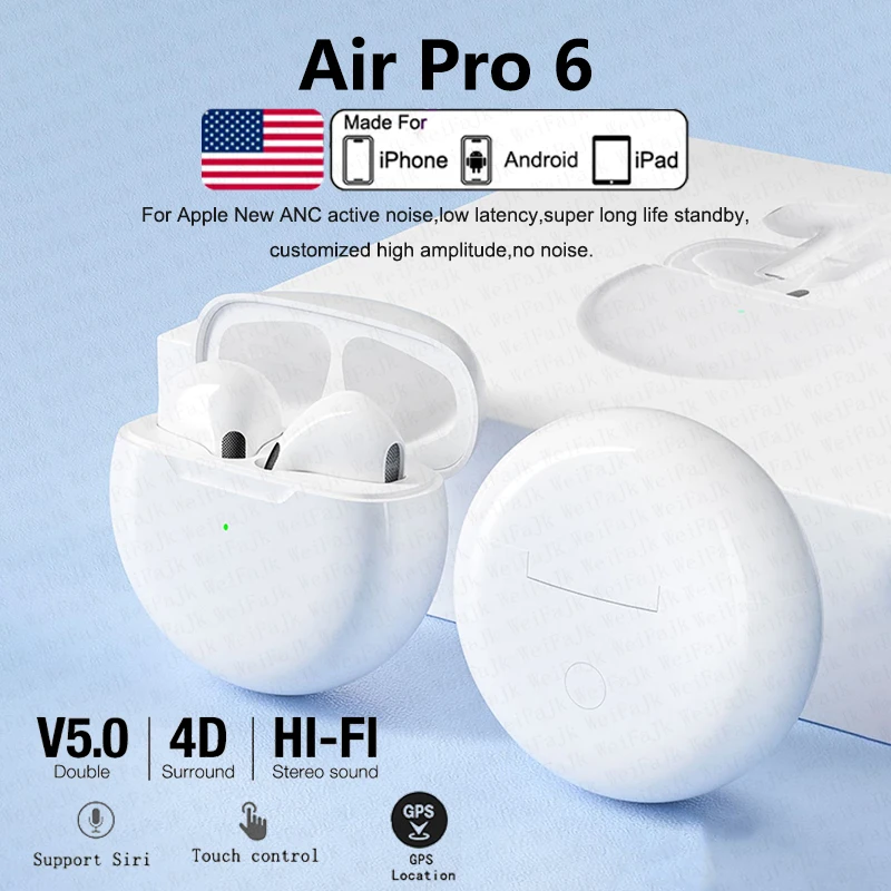 Apple-original-airpods-Pro-6-Max-Bluetooth-inal-mbrico-Auriculares ...