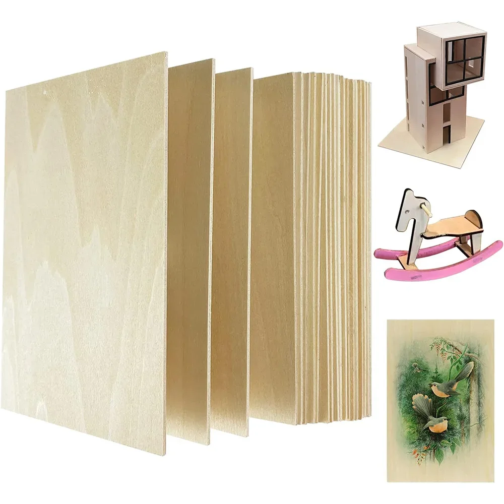10Pcs-15-10CM-2MM-Thin-Basswood-Board-Blank-Unfinished-Wood-Craft-Model ...