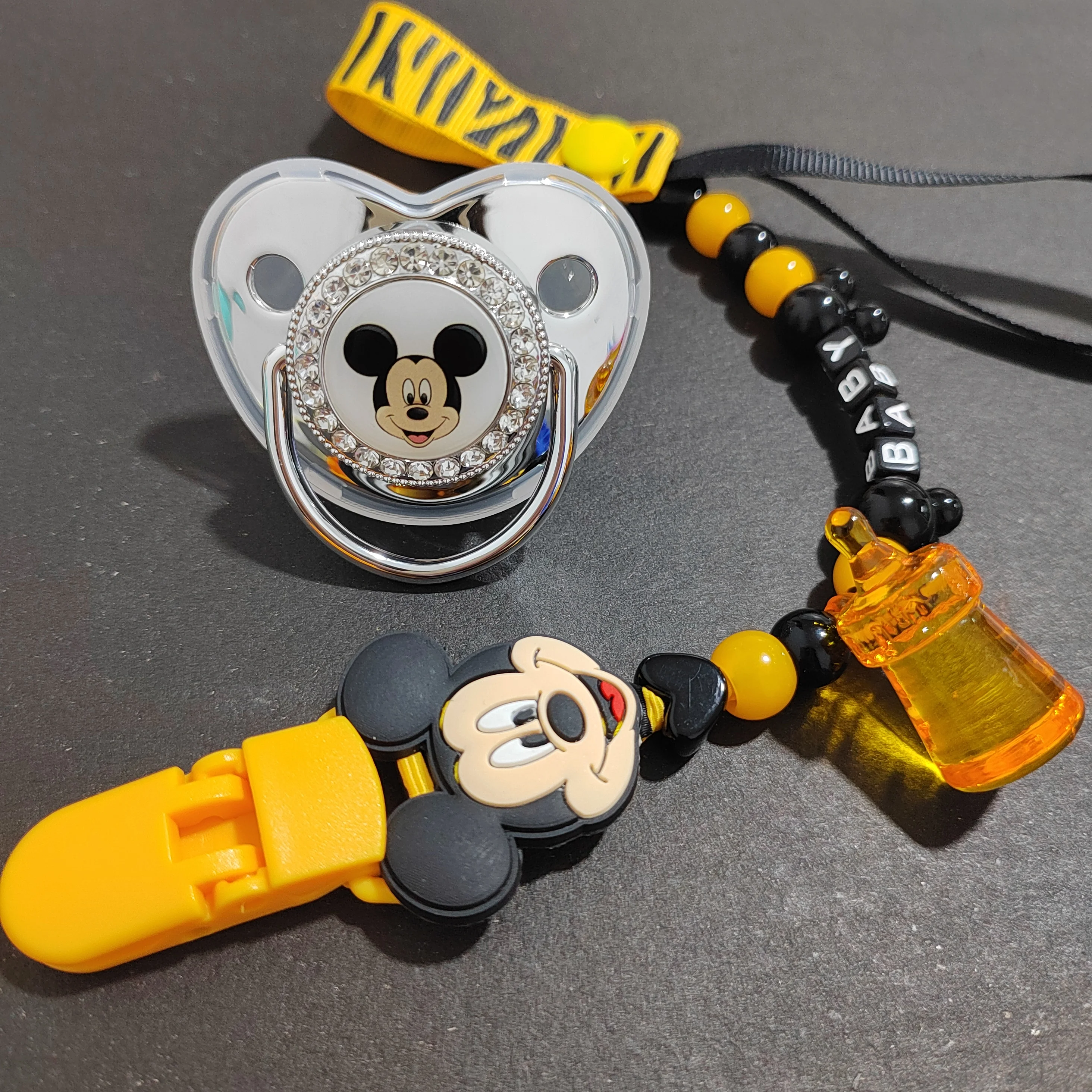 Luxury-Silver-Bling-Baby-Pacifier-and-personalized-name-Bead-clip-baby ...