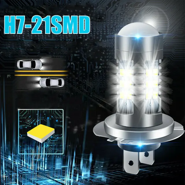 2Pcs H7 Super Bright 110W LED Headlight Fog DRL Bulbs High/Low Beam ...