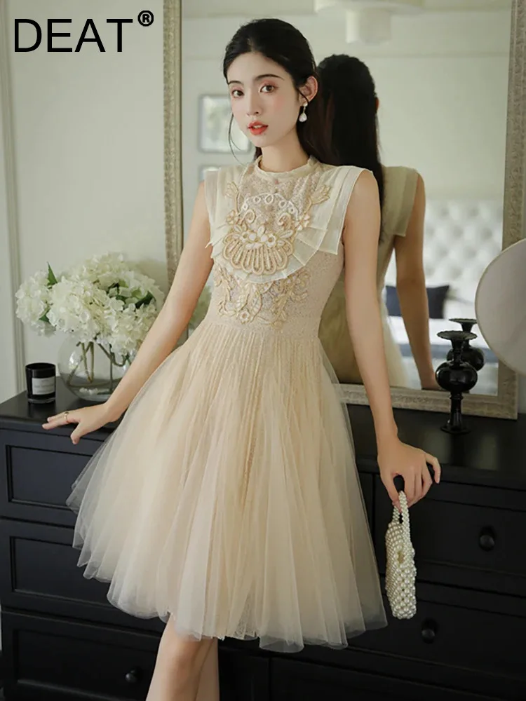 DEAT-Robe-l-gante-brod-e-pour-femme-col-rond-papillon-creux-taille-r ...