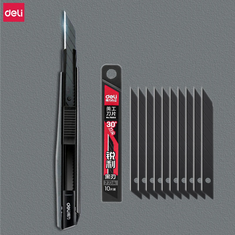 Deli 9mm Snap off Utility Knife Box Cutter Zinc Alloy Shell SK5 High ...