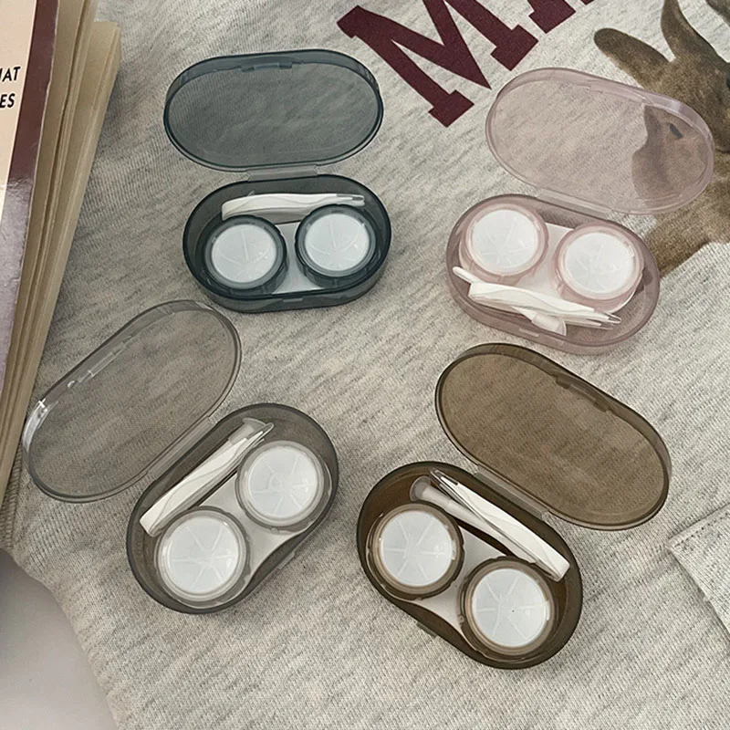 Women Transparent Contact Lense Case Cute Clear Solid Color Contacts ...