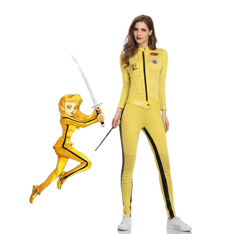 Movie-Women-Kill-Bill-The-Bride-Beatrix-Kiddo-Costume-Halloween-Party ...