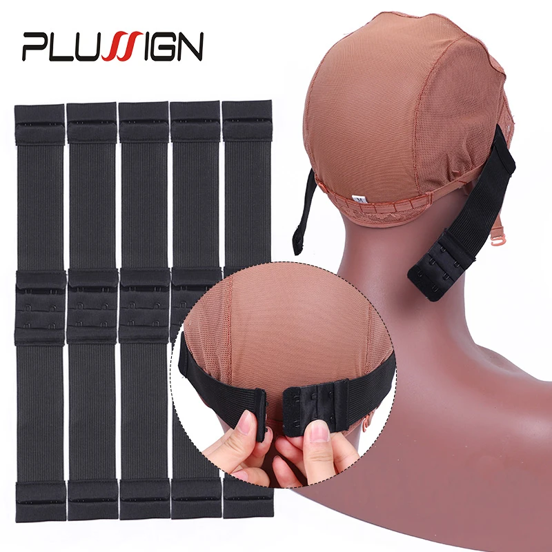 Plussign-Black-Adjustable-Wig-Elastic-Band-With-Hooks-For-Prevent-Wig ...