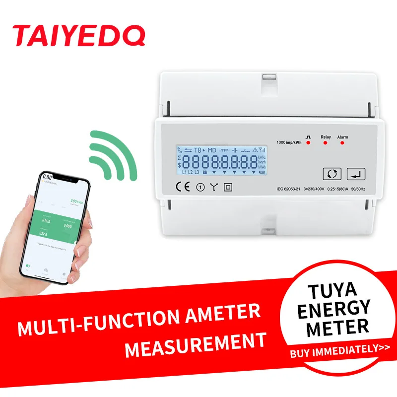 Tuya Wifi Zigbee Three Phase Bidirectional Energy Meter Kwh, 57% OFF