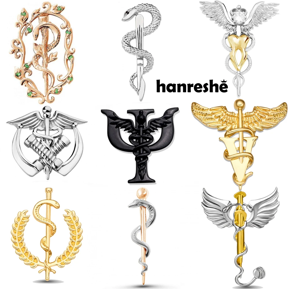 Hanreshe-broche-de-caduceo-m-dico-Pin-de-m-dico-enfermera-solapa ...