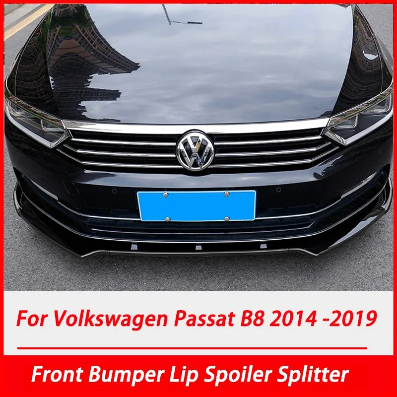 3Pcs-Front-Bumper-Lip-Spoiler-Splitter-Diffuser-For-Volkswagen-Passat ...
