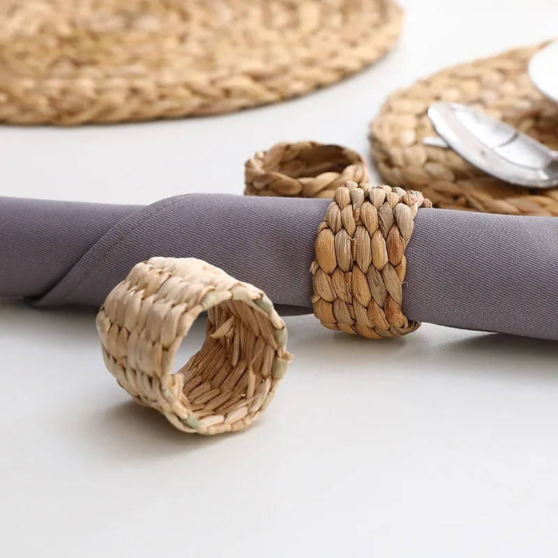 Handmade-Natural-Rattan-Grass-Napkin-Ring-Buckle-Gourd-Grass-Napkin ...