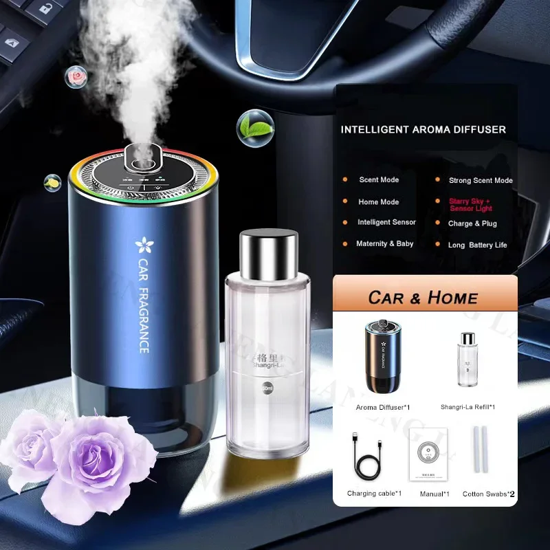Car-Air-Freshener-LED-Light-Essential-Oil-Fragrance-Diffuser-Smell ...