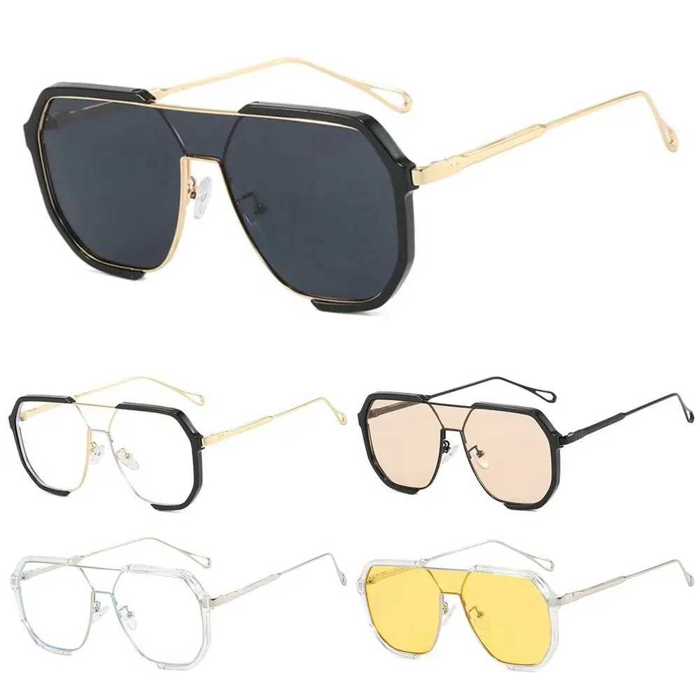 Large-Frame-Punk-Sunglasses-Vintage-Polygonal-Advanced-Sense-One-Piece ...