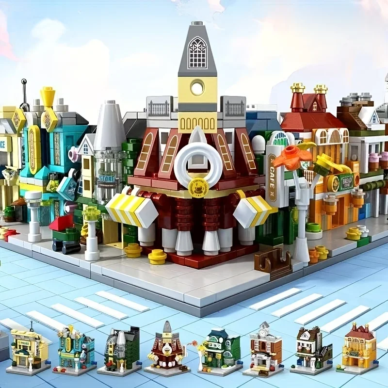 Architectural theme street view series building block assembly toy ...