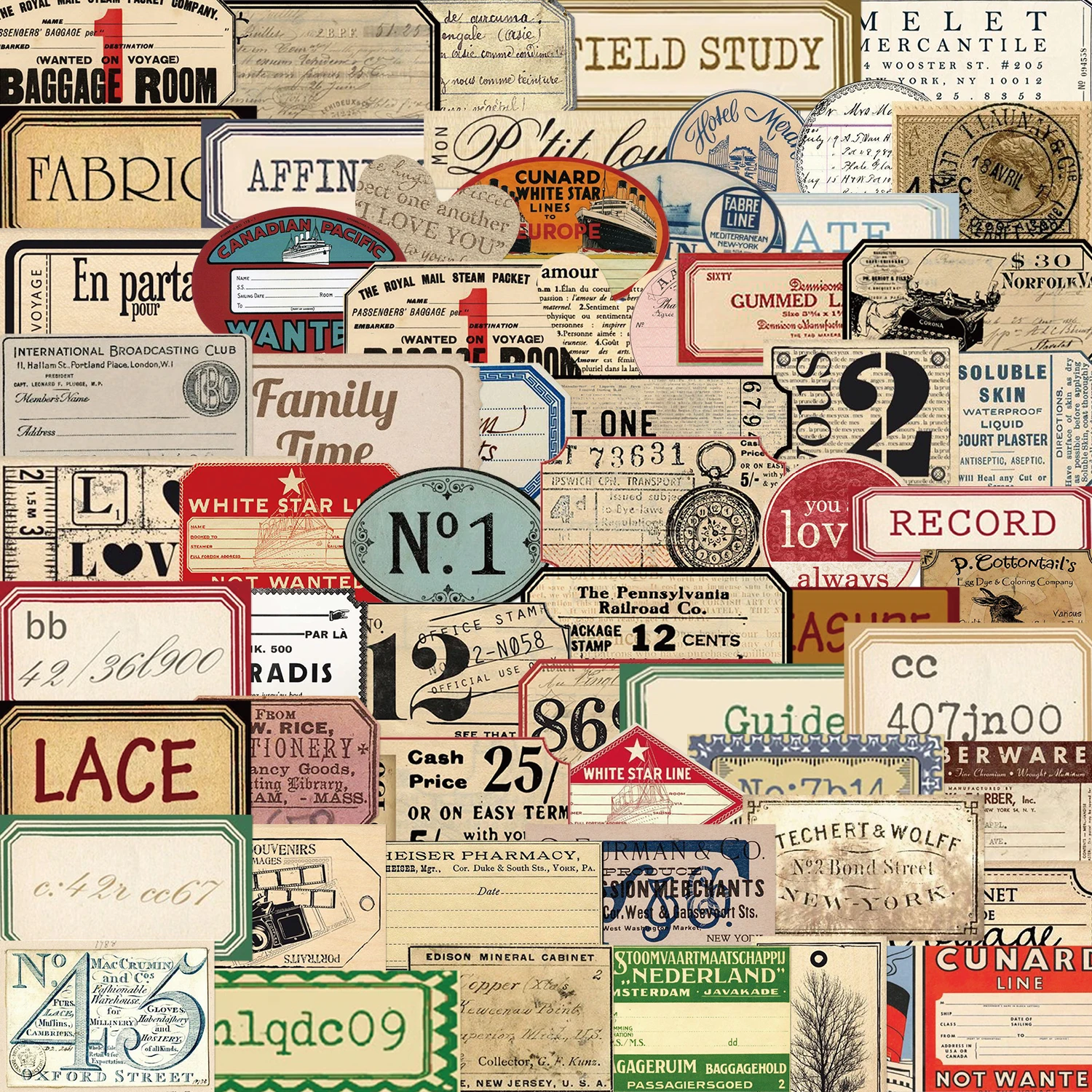 60pcs-Vintage-Copywriting-Graffiti-Stickers-Cartoon-Beautiful ...