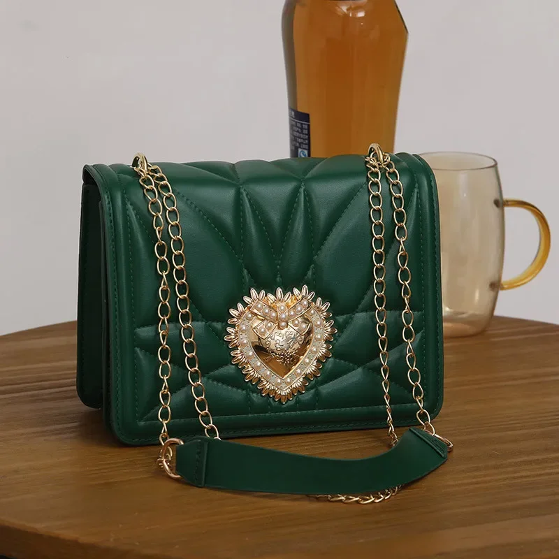 Retro-Thread-Heart-Female-Bag-Chain-Square-Bags-Western-style-Women-s ...