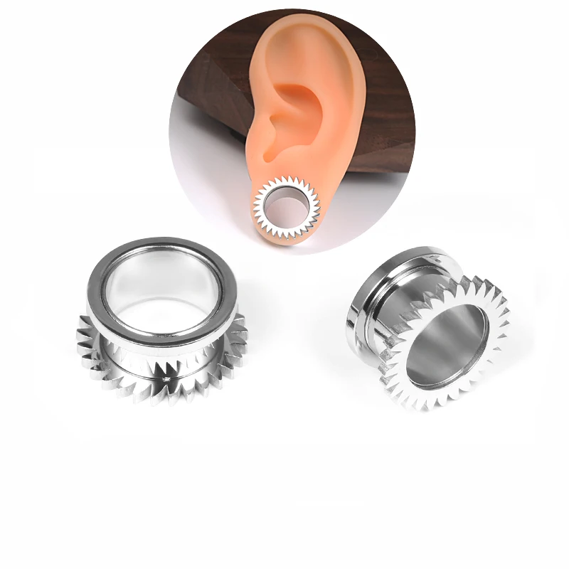 Real Surgical 316L Stainless Steel Ear Plugs And Tunnels Piercing Ear ...