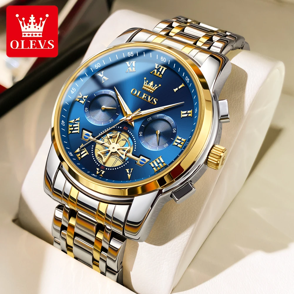 OLEVS Top Brand Men's Watches Classic Roman Scale Dial Luxury Wrist ...