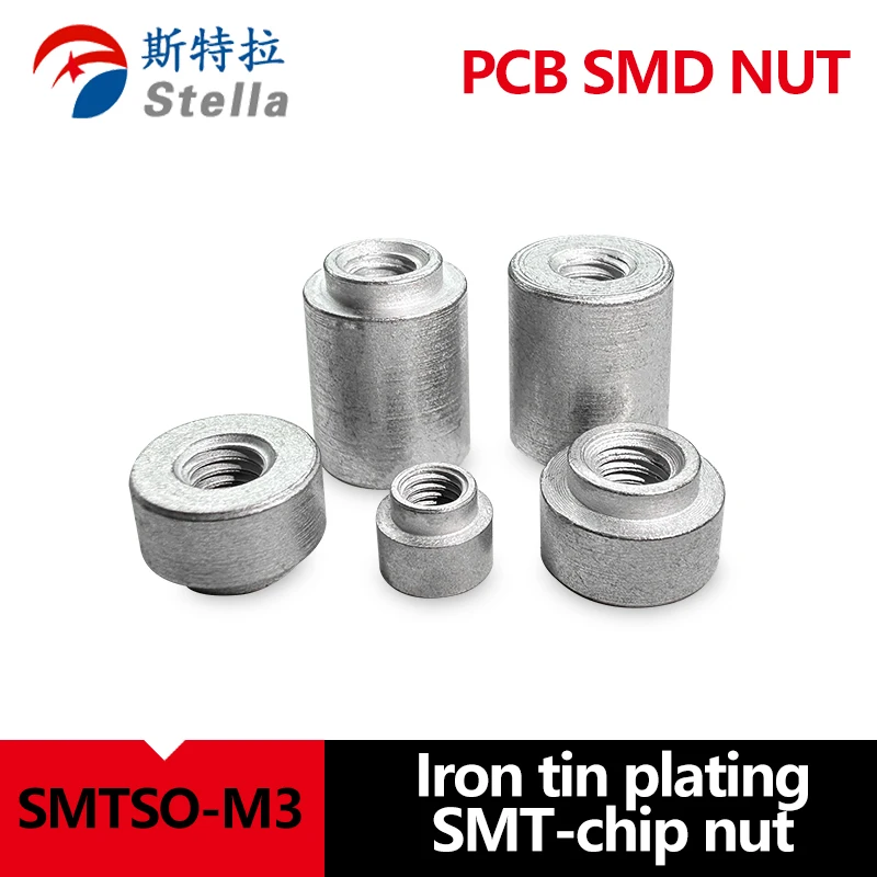 SMTSO-M3-SMD-Iron-Tinned-Nut-Soldered-Circuit-Board-Surface-Mount-Studs ...