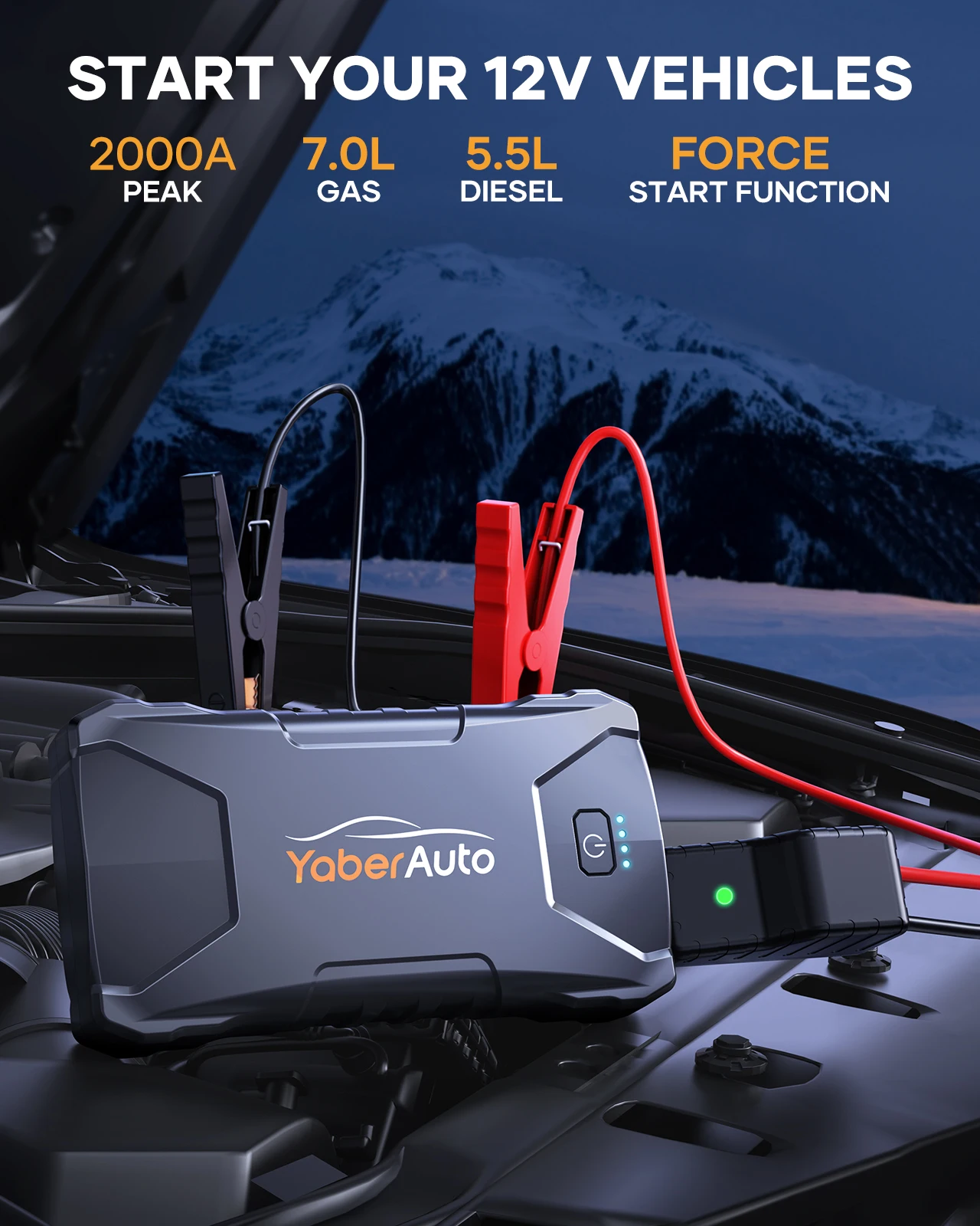YABER 2000A piekstroom auto jump starter draagbare power bank mini ...