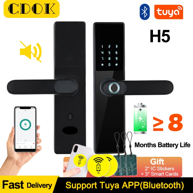 CDOK-H5-Fingerprint-Door-Lock-Tuya-APP-Bluetooth-Remote-Unlocking ...
