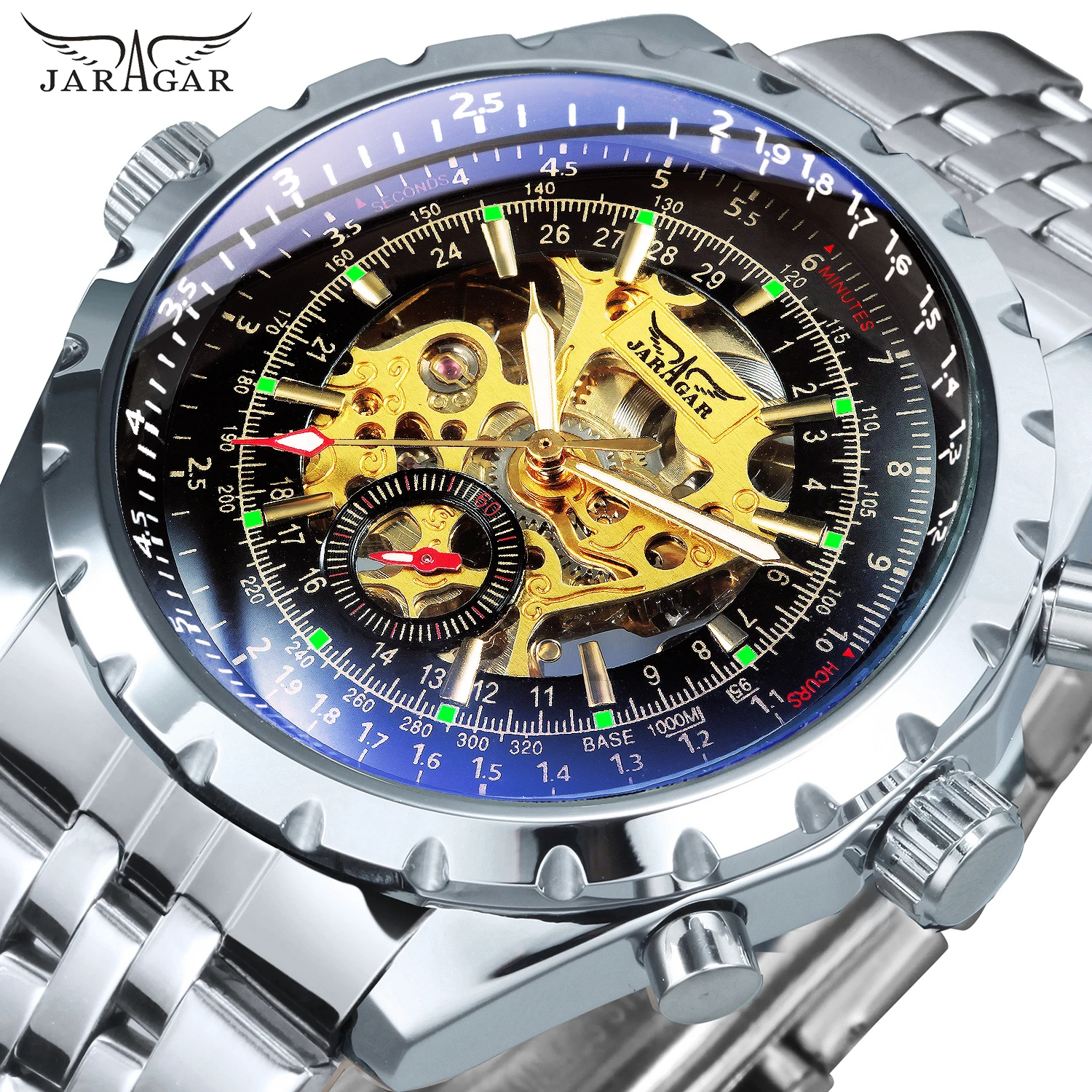 JARAGAR-Military-Mens-Watch-Steampunk-Skeleton-Automatic-Mechanical ...