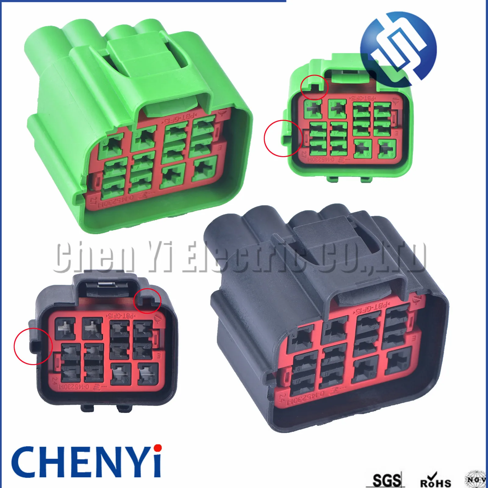 12-Pin-0-1452299-1-0-1452300-1-Female-HeadLamp-Light-Harness-Assembly ...