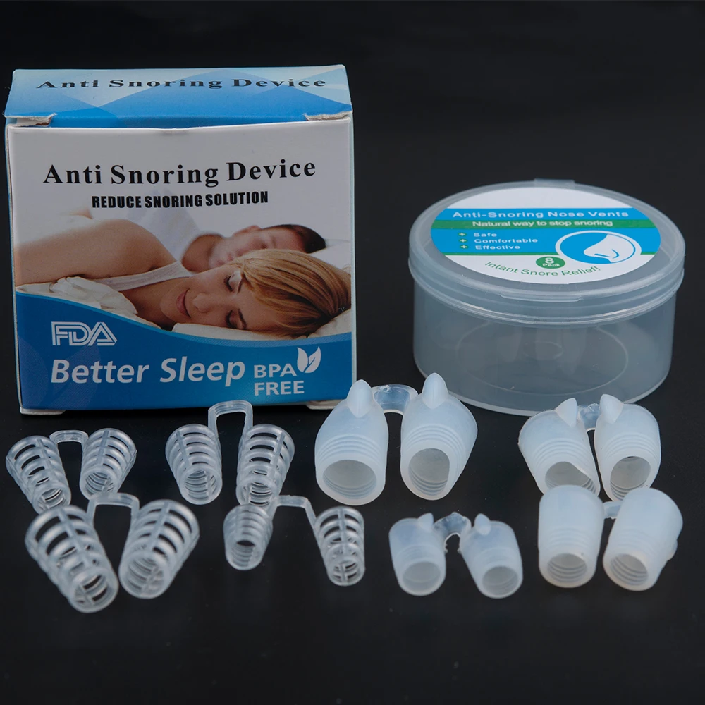 8PCS-Anti-Snoring-Nose-Clips-Sleeping-Aid-Stop-Snore-Device-Nose-Vents ...