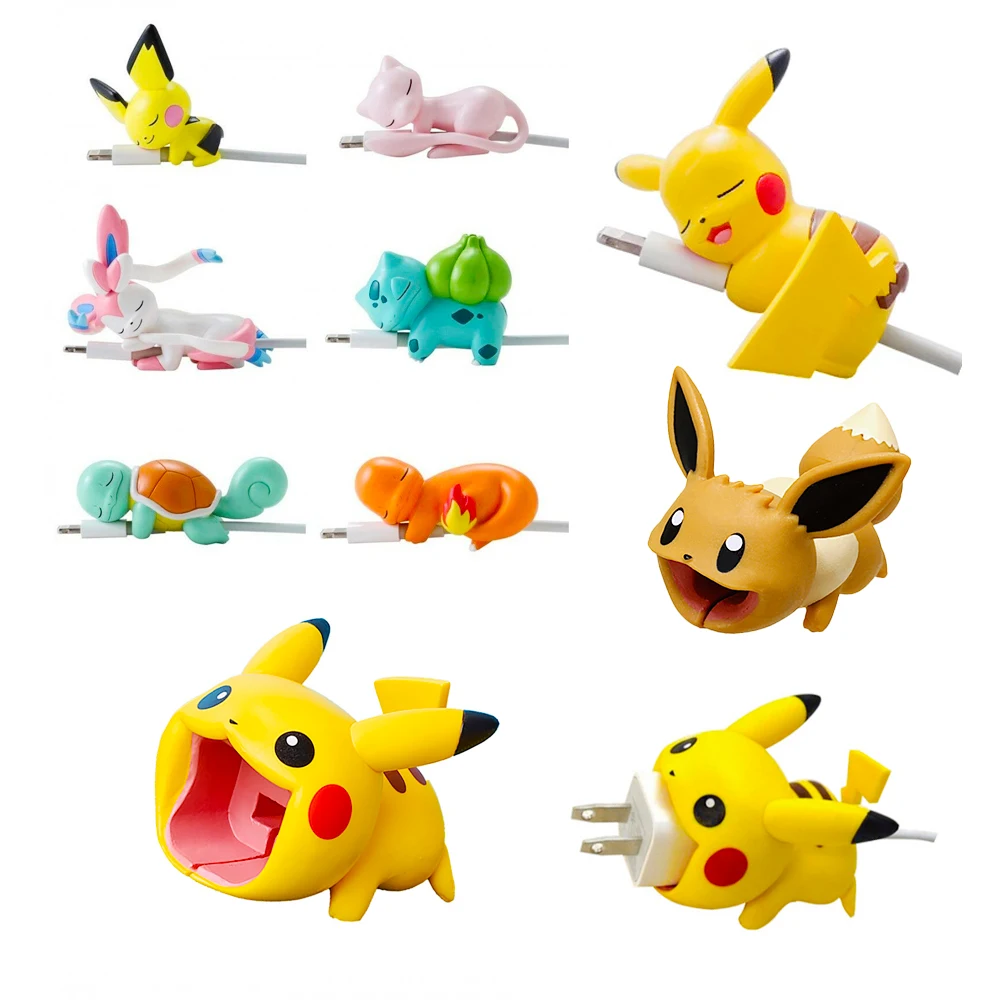 Kawaii-Pokemon-Charge-Cable-Protector-Adapter-Protector-Pikachu-Eevee ...