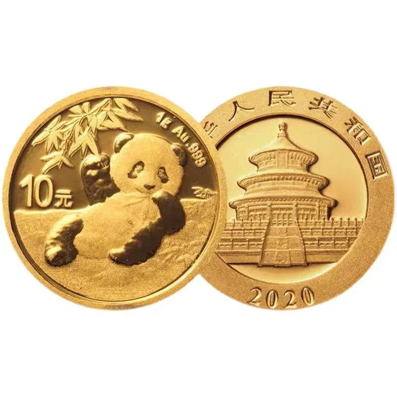 2020 china panda ouro moeda comemorativa real original 1 grama au.999 ...