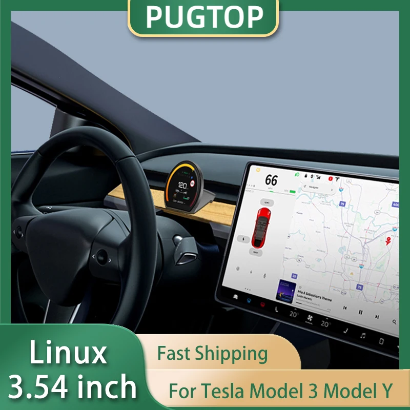 3-54-For-Tesla-Model-3-Y-HD-HUD-LCD-Dashboard-Digital-Smart-Gauge-Linux ...