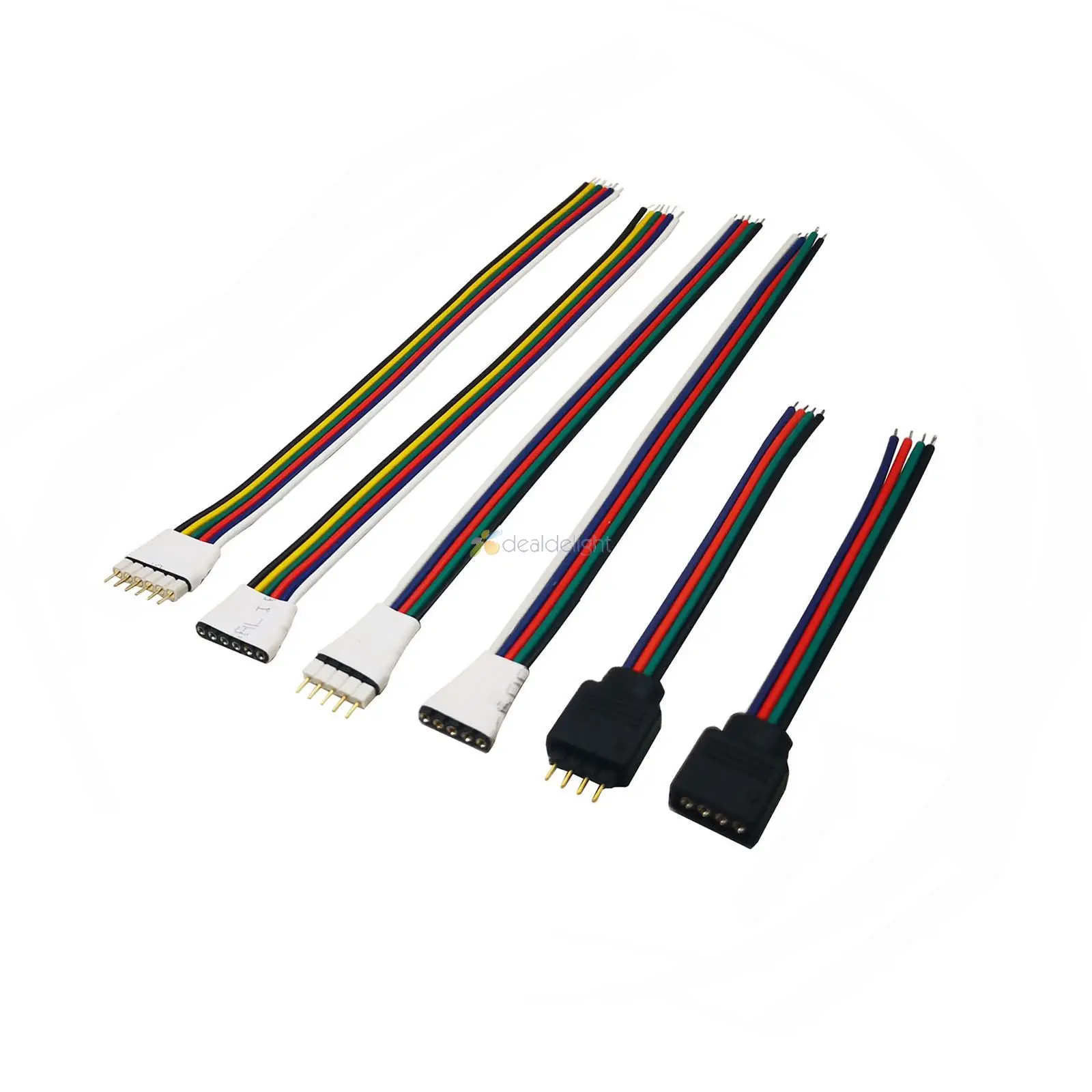 5 Pairs 4pin 5pin 6pin Male/Female Strip To Controller 2.54mm Adapter ...