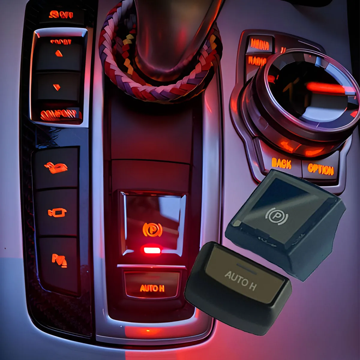 Car Electronic Parking Switch Brake P AUTO H Button Cover Replace for ...