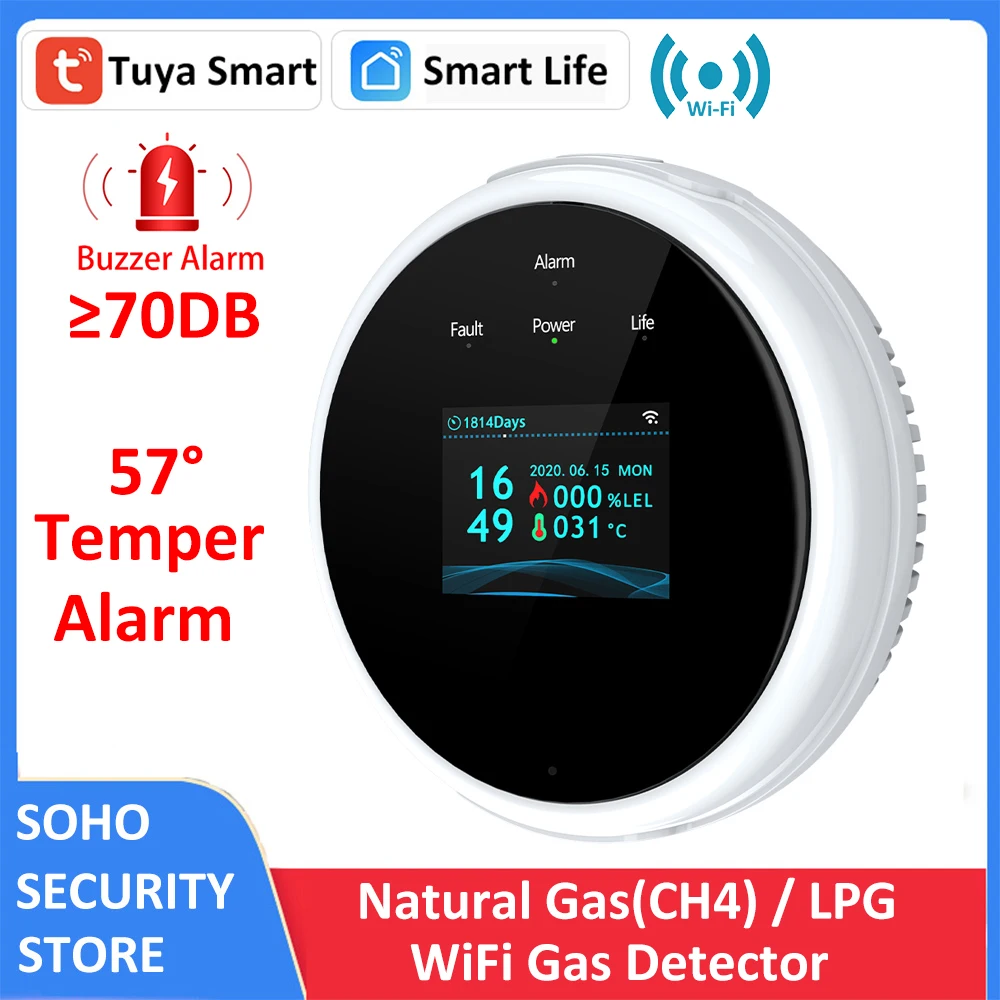 Wifi Gas Lpg Leak Sensor Alarm Temperature | Wifi Valve Temperature ...