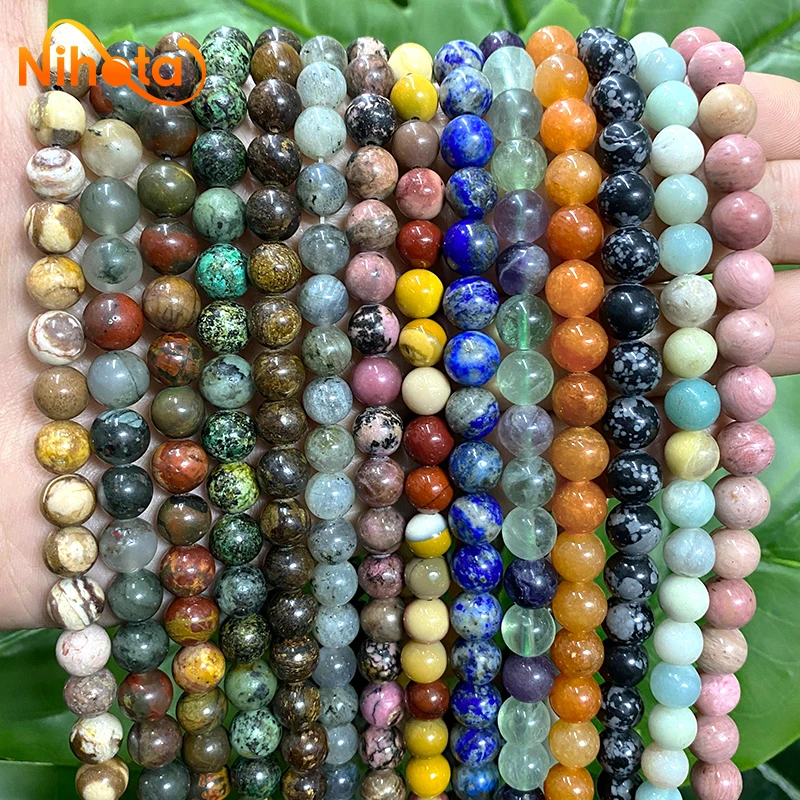 Natural Stone Beads Jaspers Amazonite Turquoises Agates Round Beads For ...