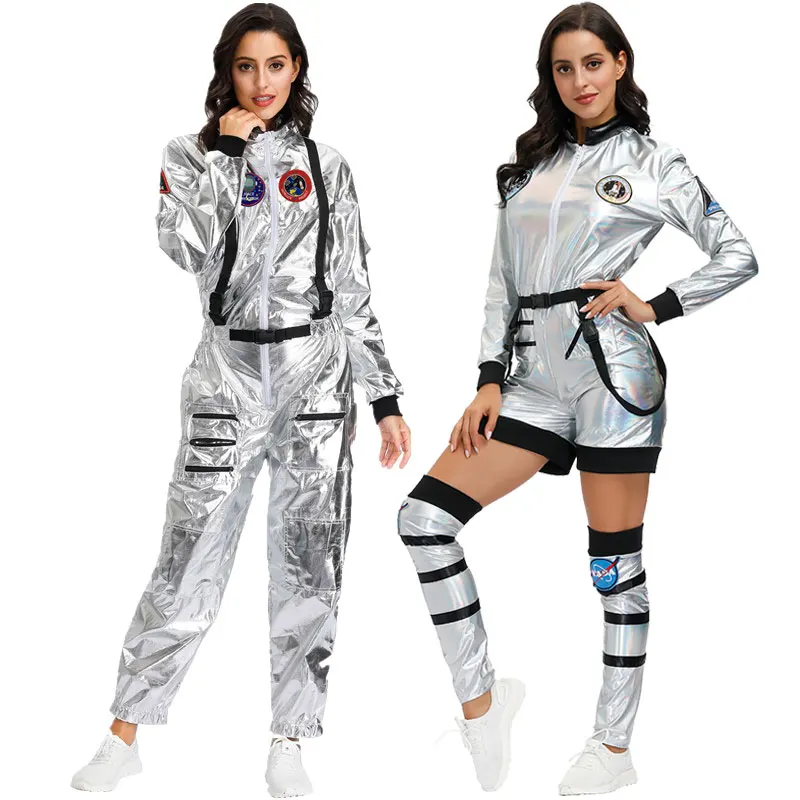 Womens-Astronaut-Costume-Sexy-Silver-Spaceman-Set-For-Women-Halloween ...