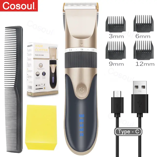 Hair Clipper Electric Barber Hair Trimmers For Men Adults Kids Cordless ...