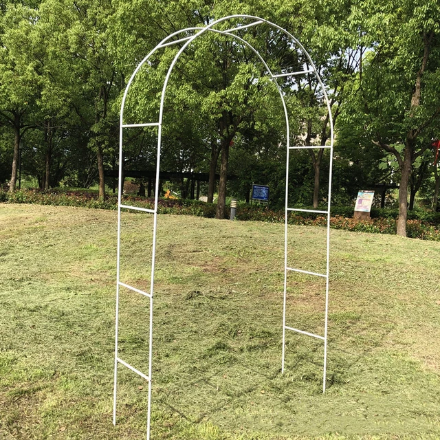 Metal White Garden Arch Wedding Arch Flower Arrangements Arbor Holder ...