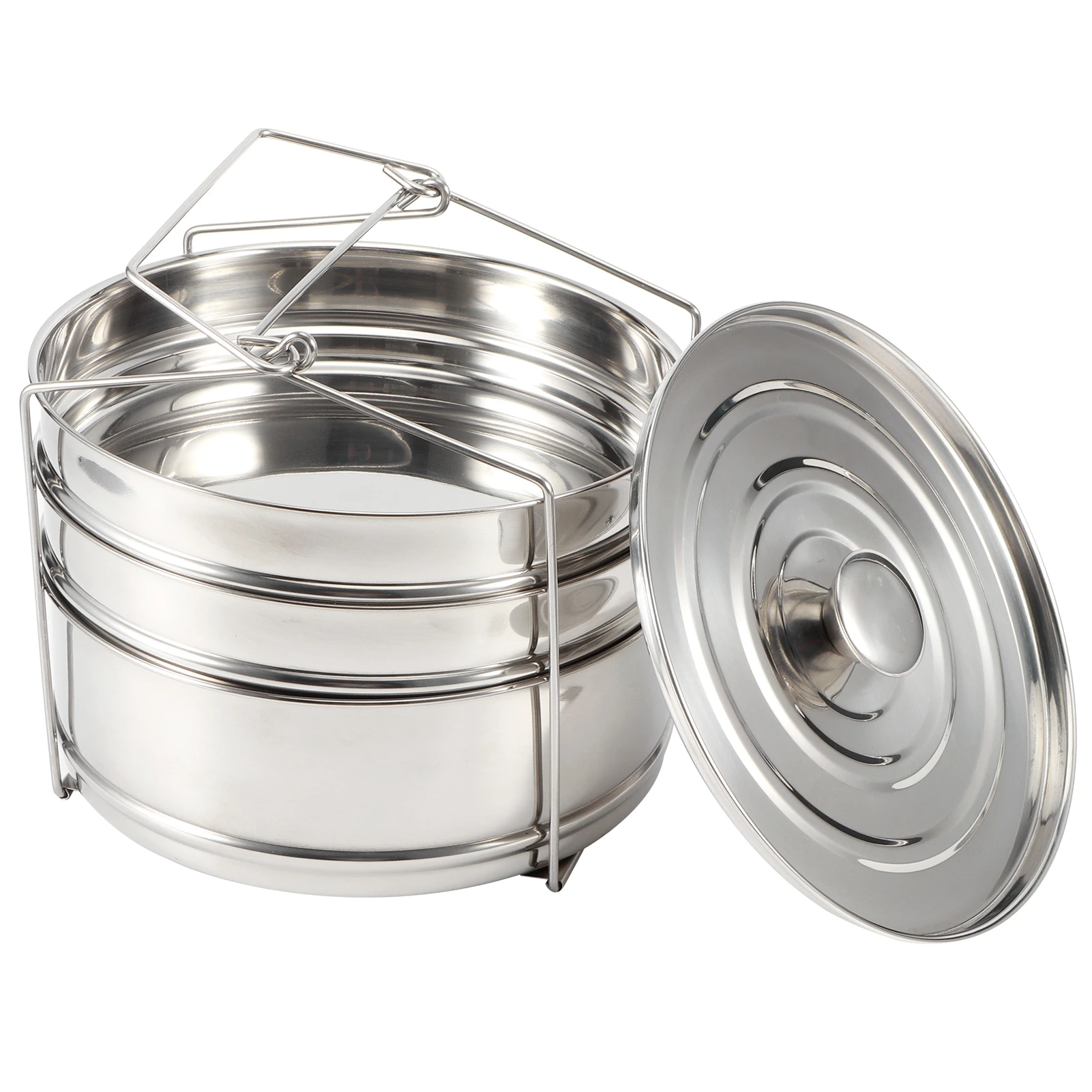 3 Tier Stackable Steamer Pot Stainless Steel Food Steamer Basket Set ...