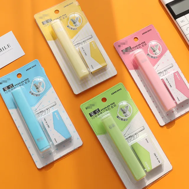 Toll Alakú Tűzőkapocs + Kapus Mini Tűzőgép Készlet Stapling Paper No 10 ...