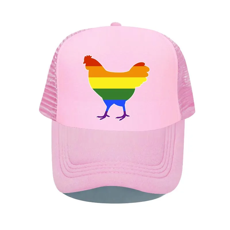 Rainbow-Pride-Hen-Printed-Mesh-Trucker-Hats-For-Men-Women-LGBT-Chicken ...