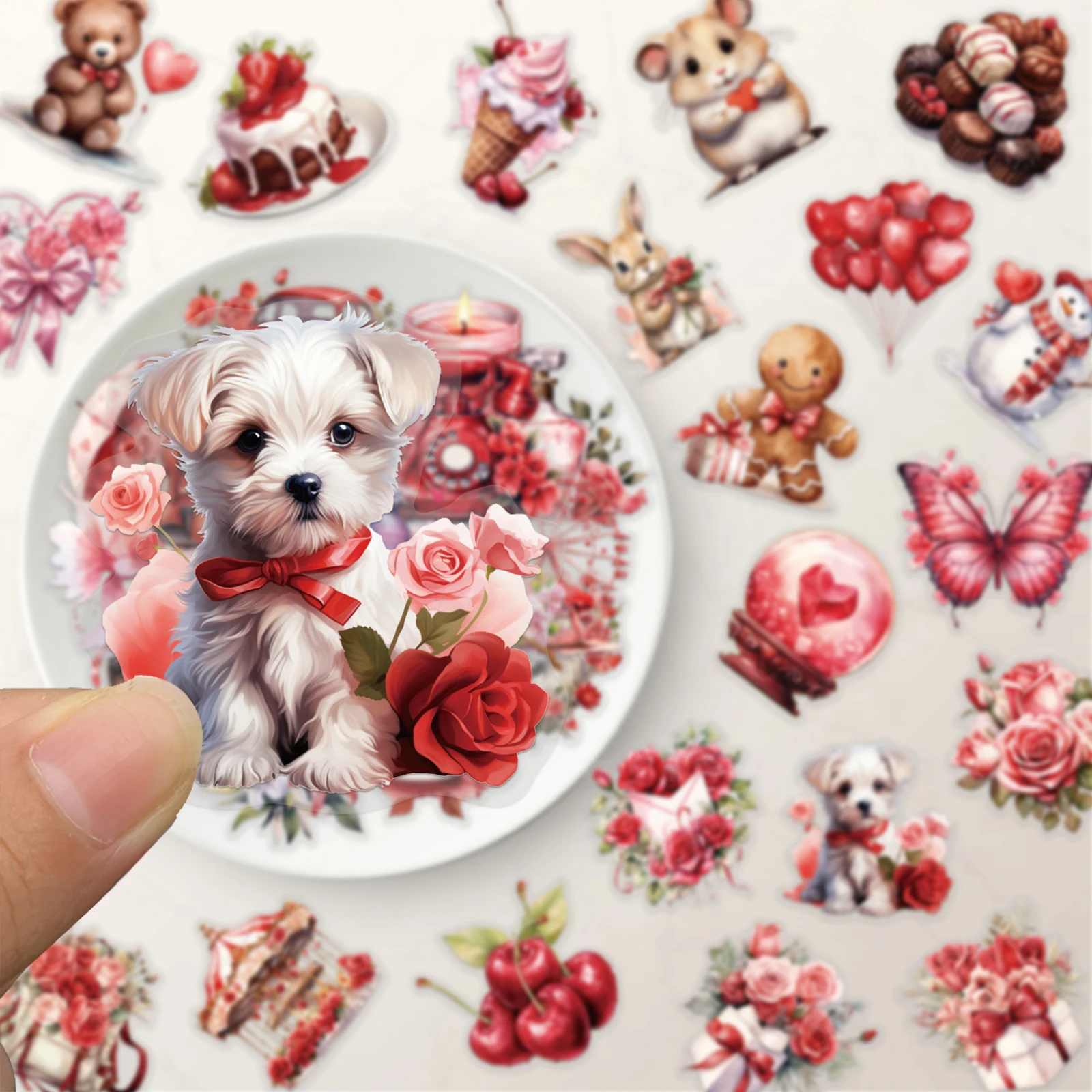 50PCS Confession Gift Stickers Valentine's Day Elements Exquisite ...