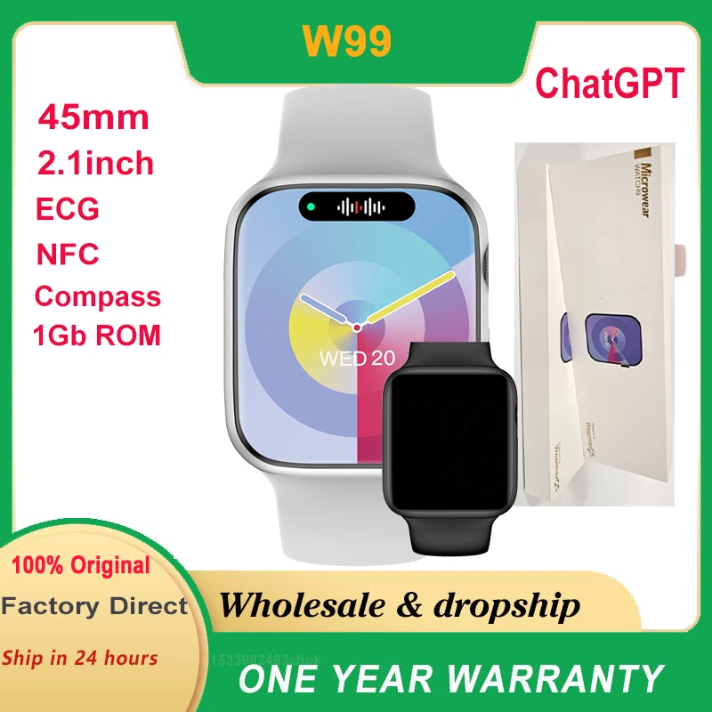 Microwear-reloj-inteligente-W99-para-hombre-y-mujer-accesorio-de-pulsera-de-1Gb-con-procesador ...