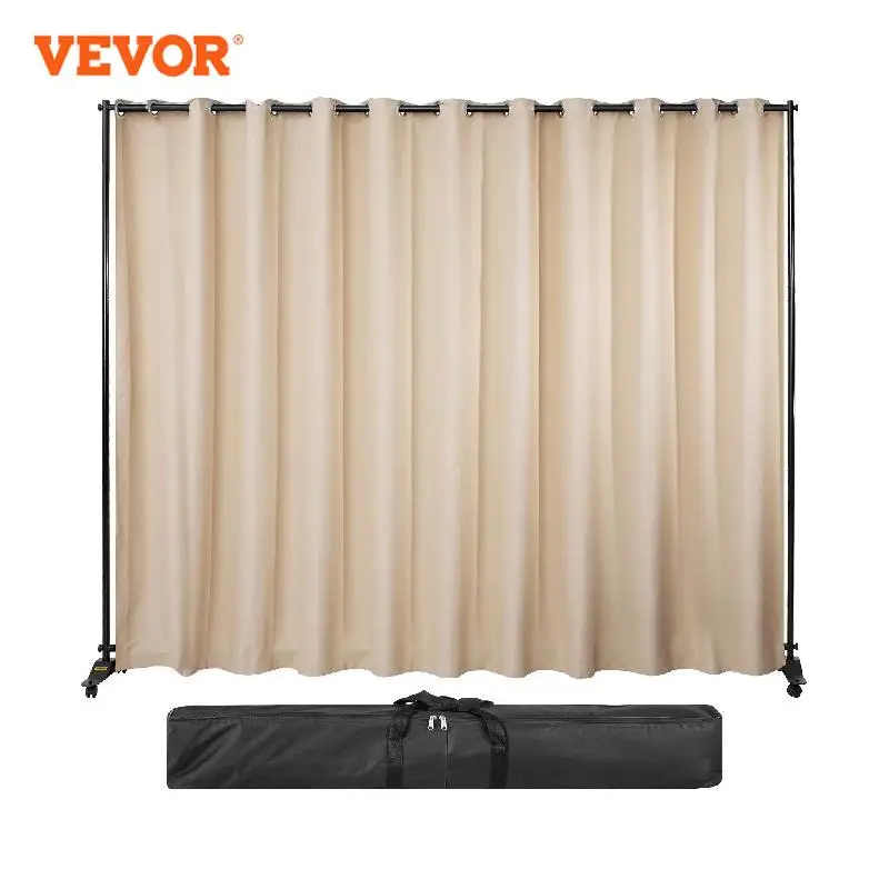 Vevor-Scheidingswand-Kit-8-Ft-X-10-Ft-4-Rollende-Wielen-Gordijn-Divider ...
