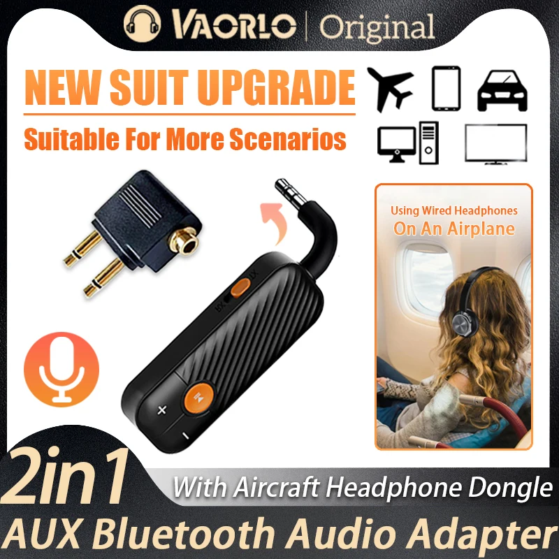 2-IN-1-Bluetooth-Audio-Receiver-Transmitter-3-5MM-AUX-With-Mic-Aviation ...