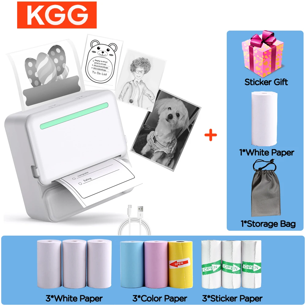 Wireless Mini Photo Printer Label Printer Portable Bluetooth Mini ...