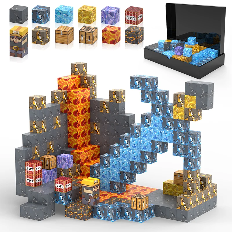 Hot-Minecraft-Magnetic-Building-Blocks-216-PCS-Magnet-World-Sword ...