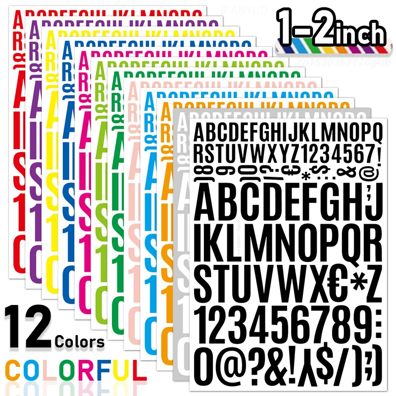 1-2inch Colorful English Alphabet Letters Stickers DIY Scrapbooking ...