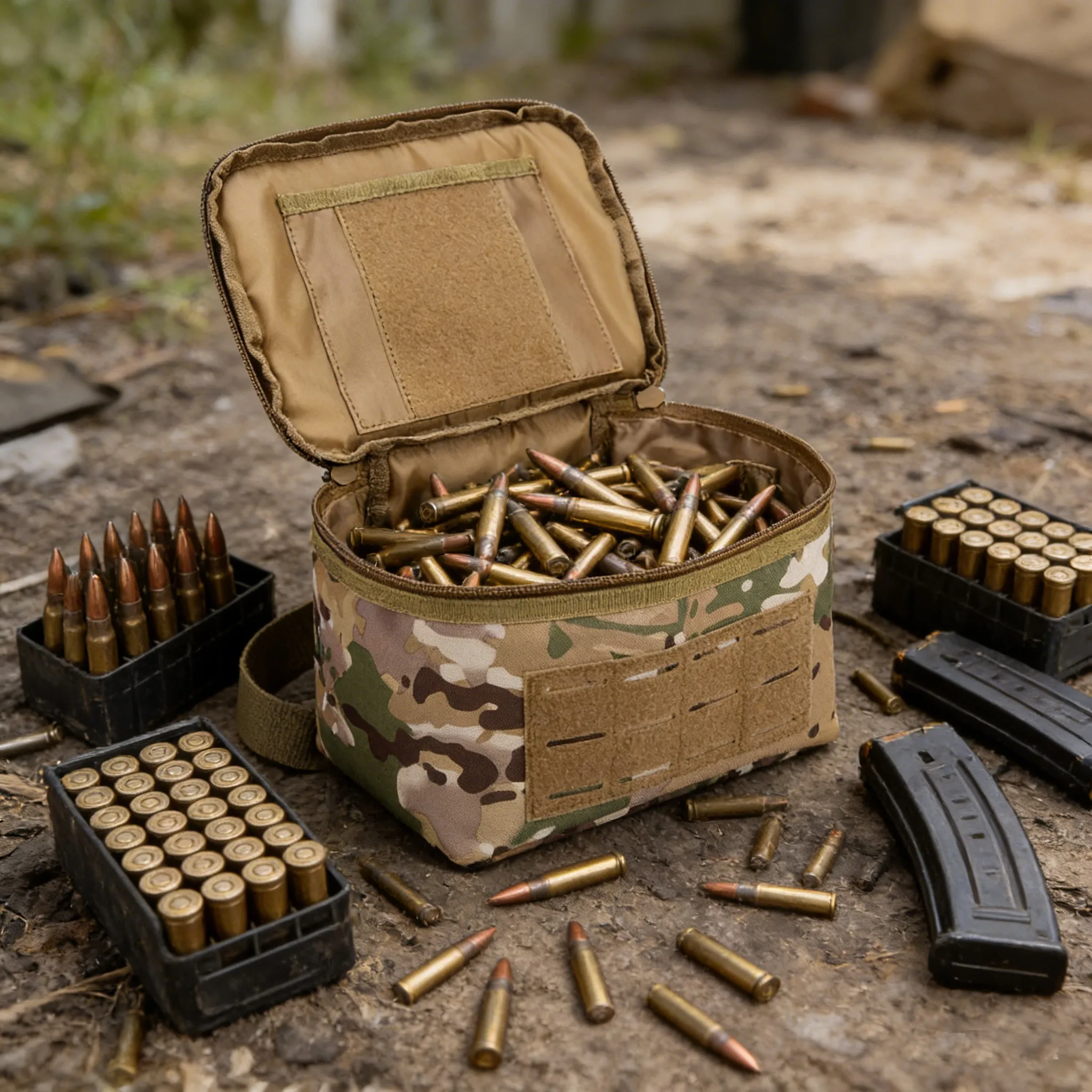 Portable Rifle Cartridge Bag Pistol Ammo Pouches Outdoor Ammunition Box ...