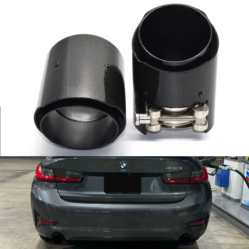 2pcs/lot Carbon Fiber Exhaust For BMW G20 G21 320i 330i Muffler Tip ...