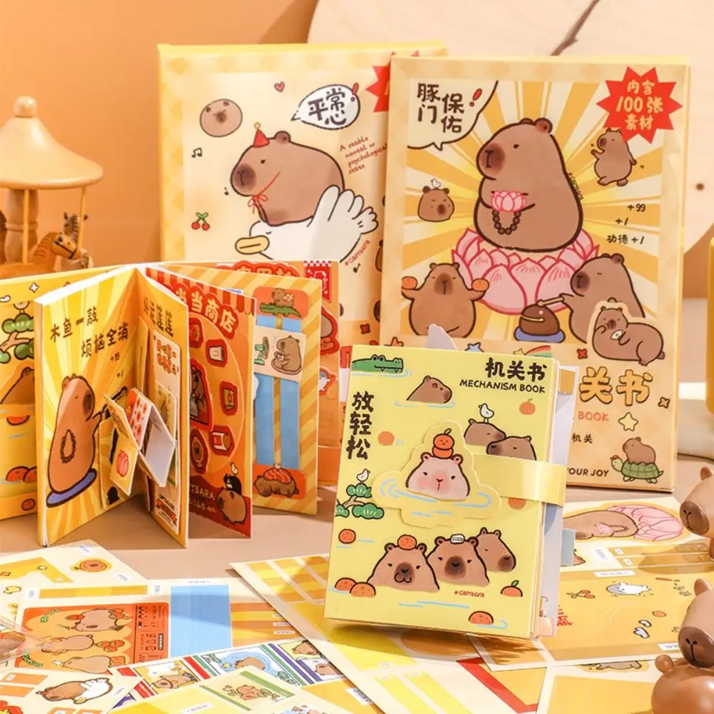 Kapibara-Capybara-Quiet-Book-Toys-Handmade-Paper-Capibara-Sticker-Book ...